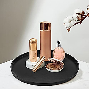 Round Natural Wood Serving Tray, 13inch Wooden Plate Platter Tea Food Dishes Water Drink for Countertop Kitchen Coffee Table Breakfast