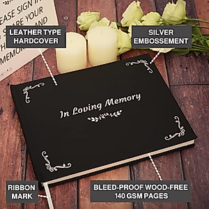 D AND YOU Funeral Guest Book for Memorial Service Set - Thank You Cards, Sign in Memorial Service Guest Book for Funeral, Table Sign and Pen - Memorial Books for Celebration of Life