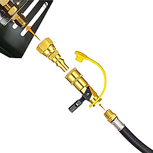MENSI 1/4" Quick Connect Propane Disconnect Universal Adapter Kit Convert Regulator with 3/8" Female Flare to Quick-Release Connection