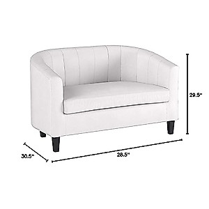 Modway Prospect Channel Tufted Upholstered Velvet Loveseat, White
