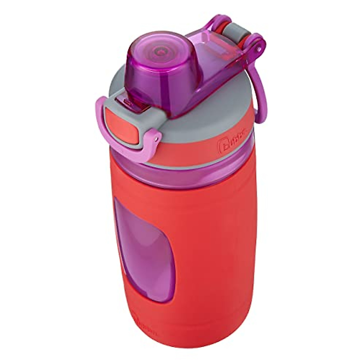 Bubba Flo Kids Water Bottle with Leak-Proof Lid, 16oz Dishwasher Safe Water Bottle for Kids, Impact and Stain-Resistant, Coral