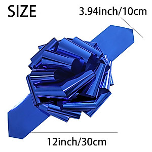 1 pcs Giant Bow,Large Gift Bow,12 "Metal Giant Bow Suitable for Bicycles,Household appliances,Christmas, Parties,and Large Bow Decorations on Dining Tables (Blue)