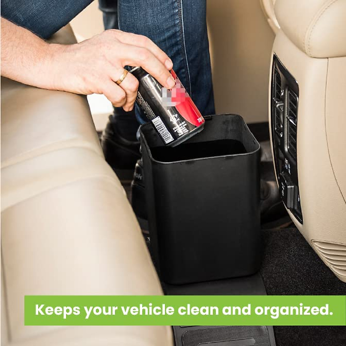 meistar Car Trash Can Bin with Bags for Back Seat. Leak Proof Car Organizer. Auto Garbage Basket for Vehicles, SUV and Trucks