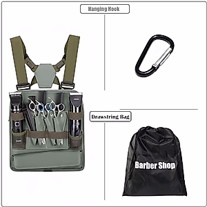 Muserise Leather Fashionable & Functional Chest Rig Bag for Barbers, Stylish Haircut Tools Storage Chest Bag for Barber (Olive)