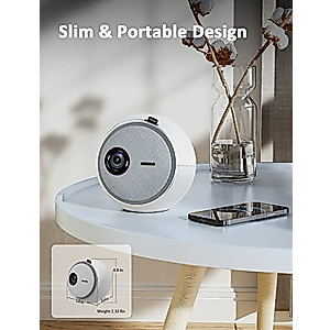 NexiGo Mini Portable Projector, for Cartoon, Kids Gift, 80 ANSI Lumen, Movie Projector, Native 720P Compatible with Full HD 1080P, up to 4K, HDMI, USB Interfaces (Pearl)