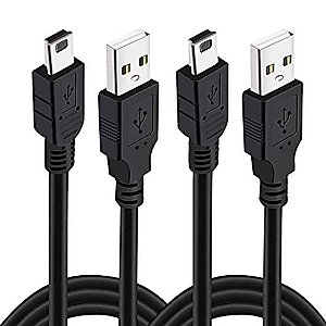 2Pack 10Ft PS3 Controller Charging Cable, Magnetic Ring Mini USB Data Charging Cord for Sony Playstation 3/ PS3 Slim/PS Move Controllers GoPro,HD,Dash Cam,MP3 Player Digital Cameras, TI-84 Plus CE etc