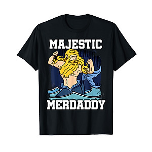 Majestic Merdaddy Mermaid Daddy Merman Merfolk Merpeople Dad T-Shirt