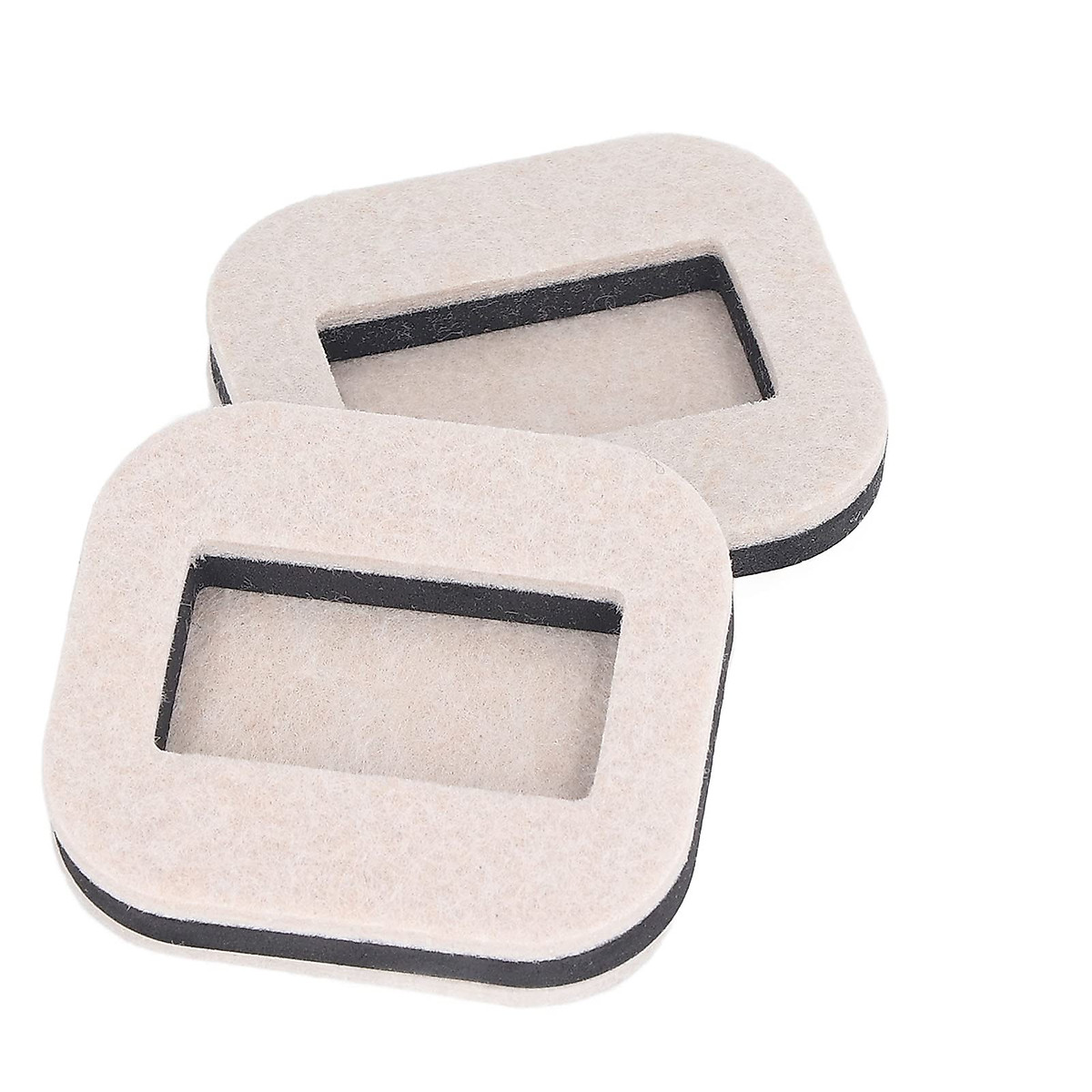 FeltCasterCup, Concave Design ChairWheelFeltPad Rectangle for Hardwood Floor