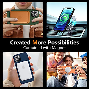 Temdan Liquid Silicone for iPhone 12 Case for iPhone 12 Pro Case with Magsafe,[2*Glass Screen Protector][Soft Anti-Scratch] Shockproof for iPhone 12 Case iPhone 12 Pro Case 6.1 inch-Seablue