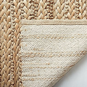 SAFAVIEH Natural Fiber Collection Area Rug - 4' x 6', Natural, Handmade Braided Jute Design, Ideal for The Living Room, Bedroom, Dining Room (NF102A-4)