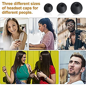 36 Pieces Earbuds Silicone Replacement Earbuds Earphone Buds Replacement Noise Isolation Cover Earphones Rubber Buds Noise Cancelling Earphones Earbud Covers Earphone Buds Replacement, 3 Sizes (Black)