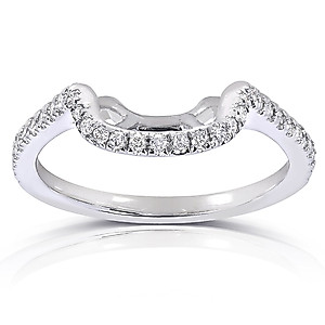 Kobelli Round Diamond Contoured Wedding Band 1/5 CTW 14k White Gold - Size 4.5, Size 4.5