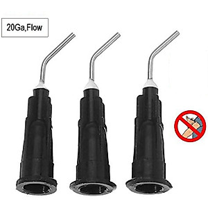 CSNSD Bent Dispensing Tip Needle 150PCS 20 Gauge Black Disposale Dental Pre-Bent Blunt Tip Irrigation Needle Tips for Oil or Glue Applicator