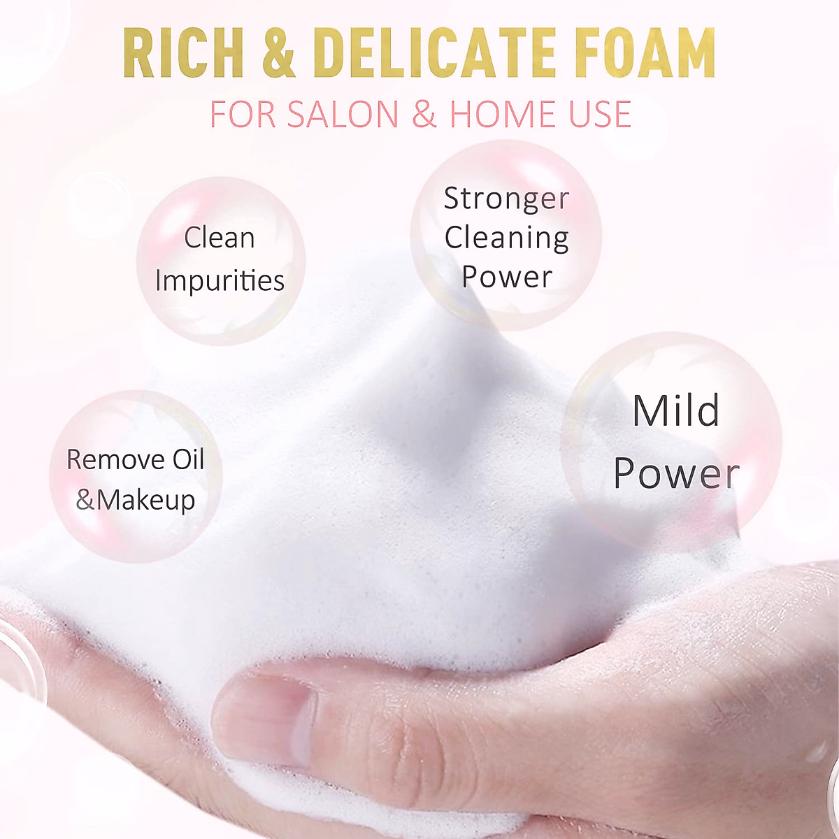 EMEDA Lash Shampoo for Extensions - 100ml Gentle Foam Lash Cleanser, Oil-Free Cleaner for Wash Eyelash Bath with Rinse Bottle Brush