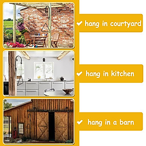 Cast Iron Triangle Dinner Bell Chuckwagon Wall Mounted Primitive Hand Made Metal Bell Cowboy Western Wagon Decor Suitable for Outdoor Farm Garden Kitchen (Hand Forged Dinner Bell + Hanger + Striker)