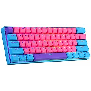 BOYI 61 Mini Keyboard, 60% Size Mechanical Keyboard PBT Keycap Type-C Cable Cherry MX Switch Gaming Keyboard Dancing Girl Color (Cherry MX Red Switch)