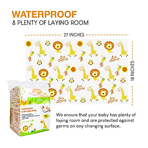 30 Large Disposable Changing Pads Mats Sanitary Baby Infant Toddler Diaper Liners Covers for Travel Changing Station Tables. Soft and Waterproof. Buy Now!