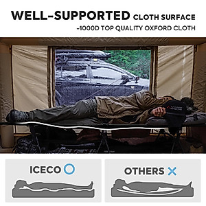 ICECO Camping Cot for Adults, Folding Cot for Camping, Portable Bed Sleeping Cot, Lightweight Backpacking Cot Strong Support 400 Lbs, Tent, Outdoor, Hiking, Travel, RV, Beach