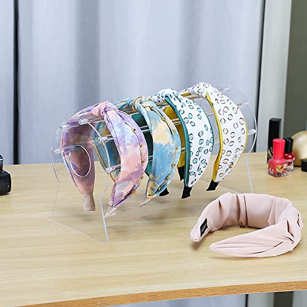 Ausalivan Acrylic Headband Holder Organizer,Headband Storage Display Stand,Disney Mickey and Minnie ear holder,Clear Hair Accessory Rack For Girls Room