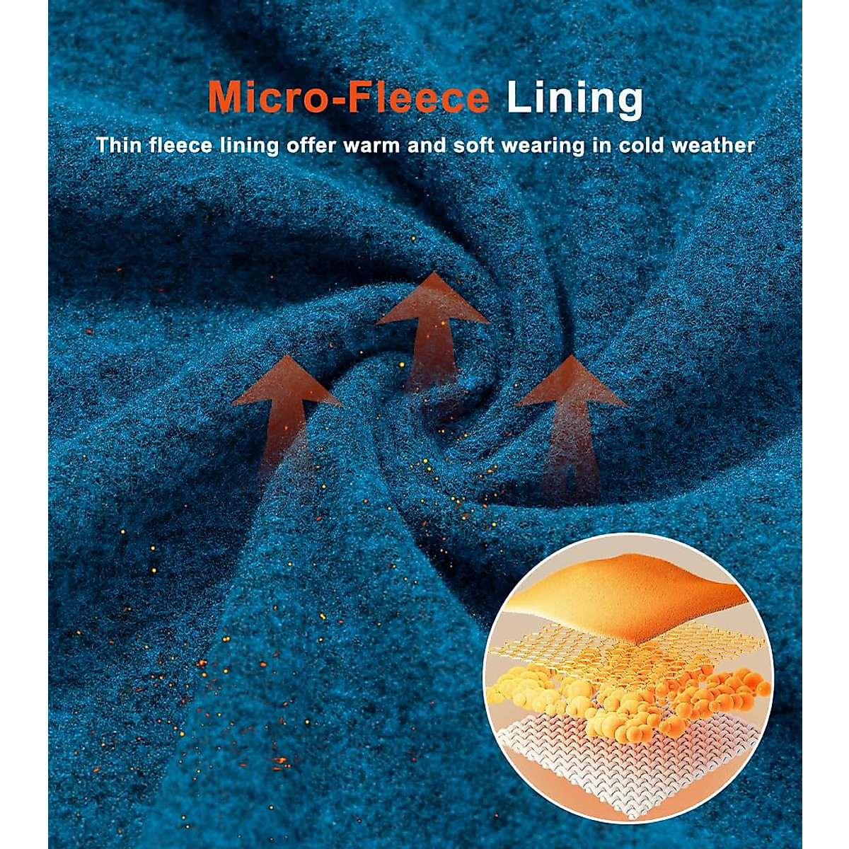 KEFITEVD Athletic Shirts for Men Long Sleeve Athletic Shirts Fleece Lined Golf Shirts Gym Shirts Fitness Shirts Breathable Pullover Shirts Black