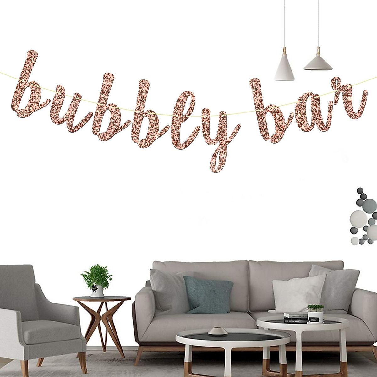 Rose Gold Bubbly Bar Banner - Bachelorette / Bridal Shower / Engagement / Baby Shower / Mimosa Bar Party Decorations