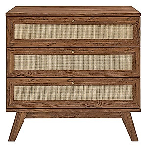 Modway Soma 3-Drawer Dresser in Walnut, 31 x 18.5 x 30
