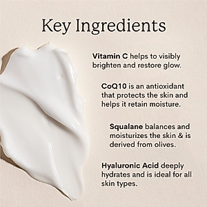 FLEUR & BEE Brightening Moisturizer | Clean, 100% Vegan | Anti Aging, Wrinkle Cream with Vitamin C | Wrinkles, Hyperpigmentation & Dark Spot Corrector for Face | Crème de la Cream 1.5 oz