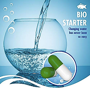 Bio Starter Aquarium Booster Fish Tank Water Cleaner Digester of Excess nutrients Makes Water Healthy Reduces The Amount of Nitrite and Ammonia Reduces The Need for Aquarium Cleaning, 10 caps.,1/4 oz