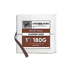 Benchmark Abrasives 1” X 150’ Shop Roll Emery Cloth Sandpaper Roll, Aluminum Oxide Sand Paper for Wood Furniture, Metal Polishing, Sanding, Automotive, Plumbing, Finishing - 180 Grit