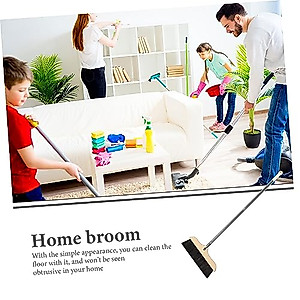 BUTIFULSIC Sweep Floor Brush Floor Sweeping Broom Long Handle Handled Broom Home Broom Garbage Sweeping Tool Garbage Wiper Floor Sweeper Office Garbage Cleaner Floor Wiper Stainless Steel Rod
