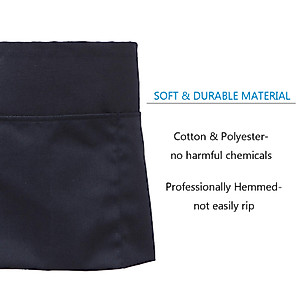 BOHARERS 4 Pack Waitress Aprons with 3 Pockets - Server Aprons for Waiter, Extra Long Straps Short Black Apron