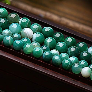 NHBT YU 1 Strand Vintage Green Agates Bead Natural Agates Stone Beads DIY Jewelry Findings 4/6/8/10/12mm Spacer Beads Accessories Making T715 (Item Diameter : 8mm 48pcs)