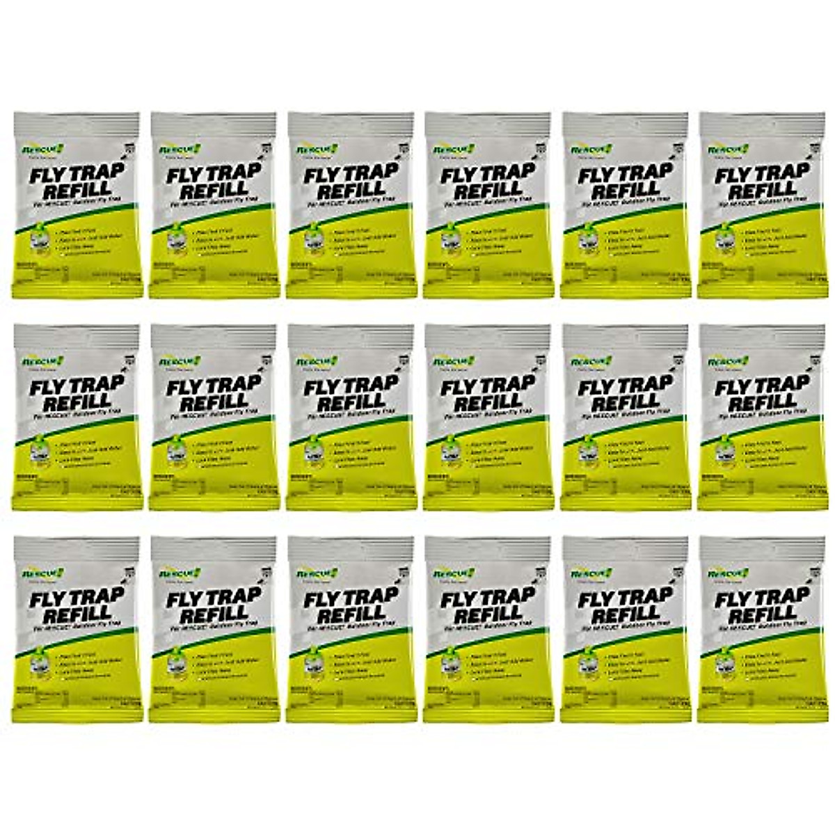 RESCUE! Reusable Fly Trap Bait Refill – Outdoor Use - 18 Pack