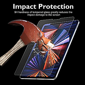 Esanik [2+2 Pack Like Paper Glass Screen Protector for iPad Pro 12.9 2022 6th & 2021 5th & 2020 4th with Camera Lens Protector & Alignment Frame, 9H Tempered Glass PAPERed Film for Drawing Writing