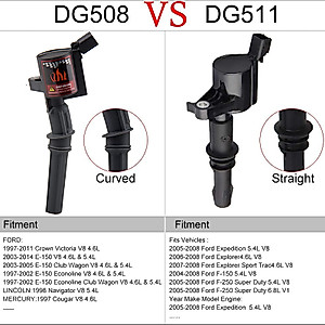 Big-Autoparts Set of 8 Ignition Coil Pack Compatible With Ford F150 F250 Explorer Lincoln Mercury 4.6L 5.4L V8 V10, Upgraded Coil Pack Compatible with DG508 DG457 DG472, Black