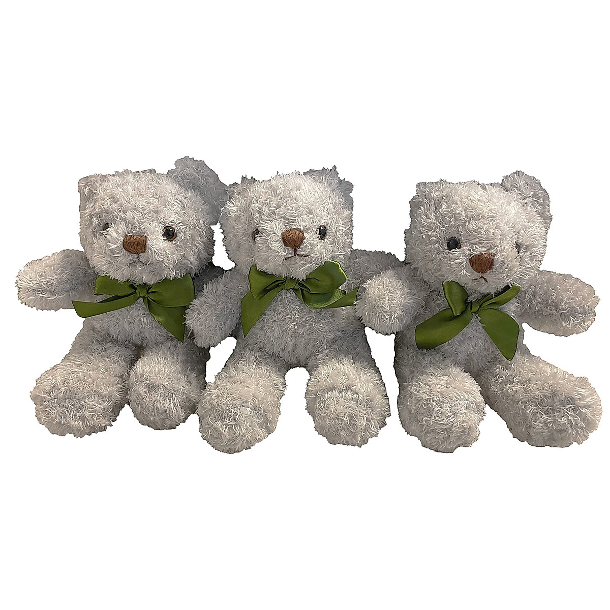 Fluffuns Teddy Bear Plush - Cute Teddy Bears Stuffed Animals - 3-Pack of Stuffed Bears - 9 Inch Height (Gray)