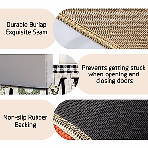 ORTIGIA Welcome Doormat Spring Summer Eucalyptus Leaves Floral Doormat Outdoor Outside Indoor Entrance Mat Non-Slip Durable Absorbent Easy Clean Entryway 17x29.5 Inch