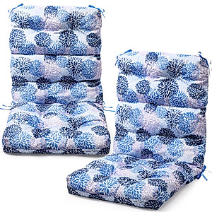 Chitidr 2 Pack High Back Outdoor Chair Cushions Bulk Waterproof Indoor Outdoor Chair Cushion Seat and Back Rocking Chair Cushion Thickened Patio Chair Pad for Indoor and Outdoor (Daisy)