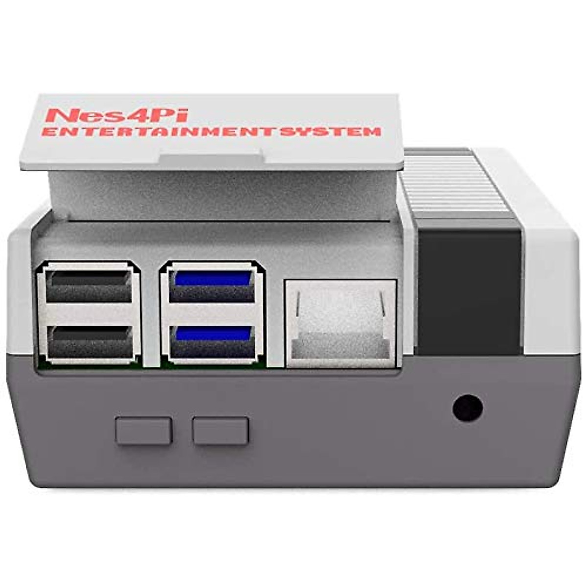 GeeekPi Retro Gaming Nes4Pi Case for Raspberry Pi 4 Model B, Pi 4 Case with Fan and Heatsinks for Raspberry Pi 4 Model B (Case with Game Controllers)