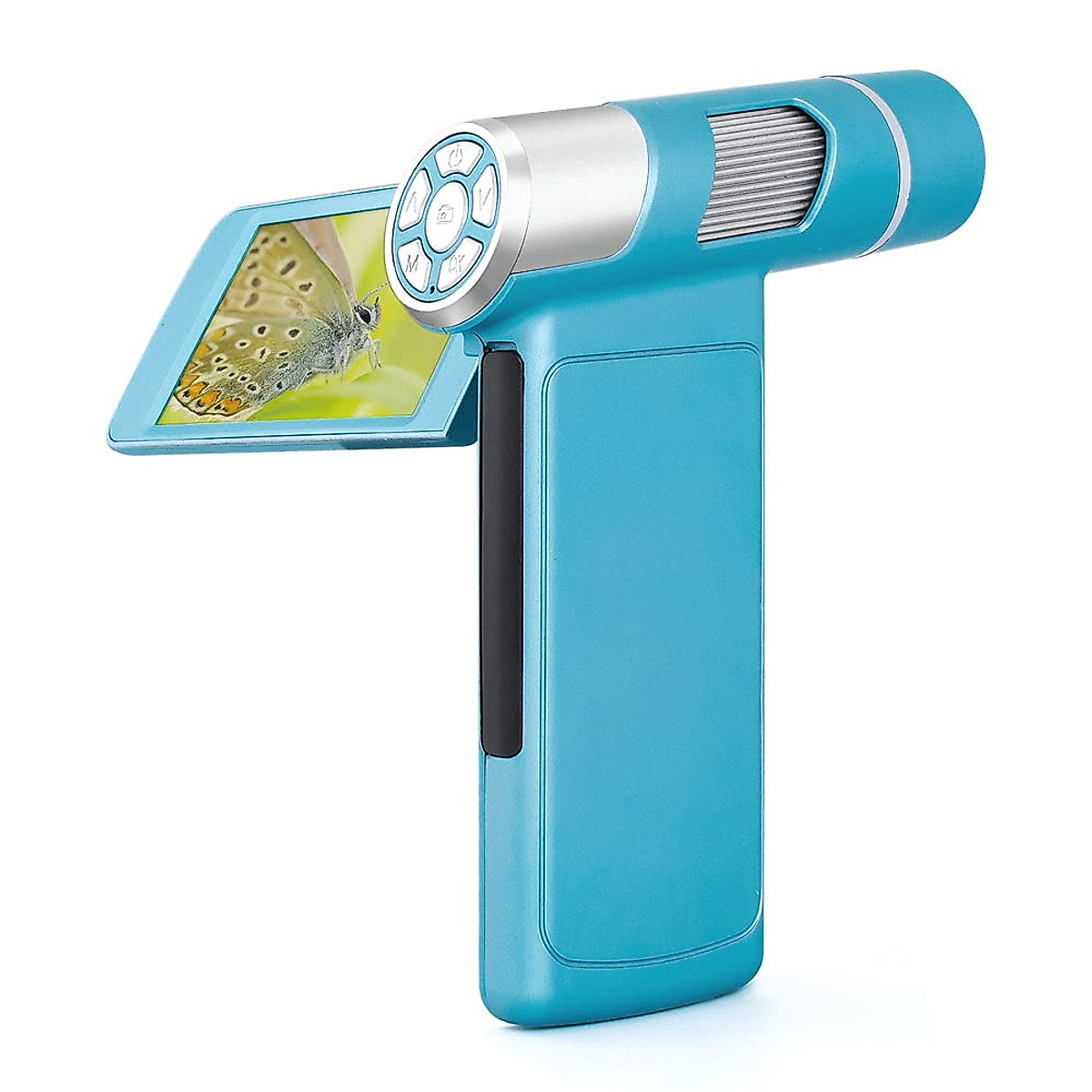 Andonstar AD203 Handheld Digital Microscope, Portable Pocket Microscope for Adults and Kids, USB Microscope Camera, FHD 4-Inch Rotatable Monitor, Coin Magnifier, Windows Compatible, 32GB(Blue)