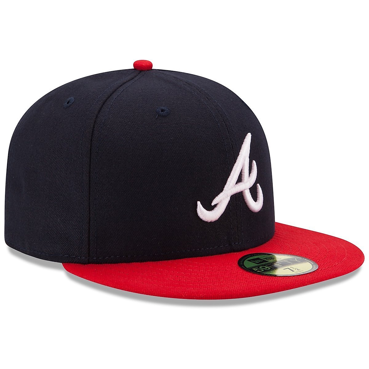 New Era 59FIFTY Atlanta Braves Navy/Red MLB 2017 Authentic Collection On Field Home Cap Size 7 1/4