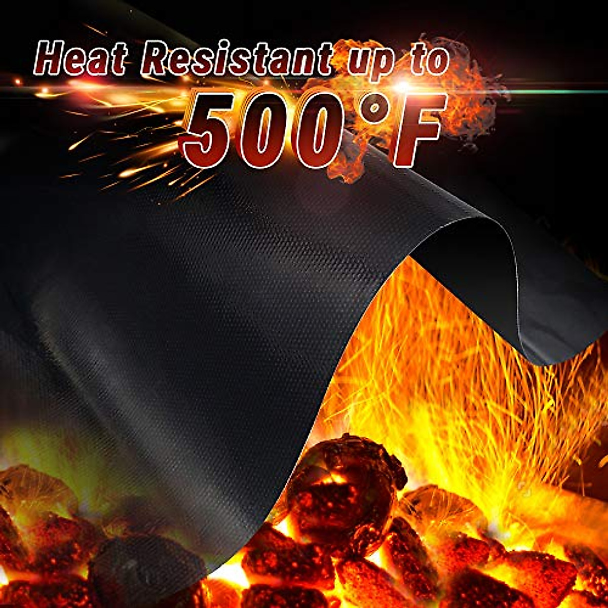 ThermoPro TP932 BBQ Grill Mat Set of 2 Grill Mats Non Stick Reusable Heavy-Duty Barbecue Baking Grilling Mats for Gas Charcoal Grill Outdoor Grilling Accessories