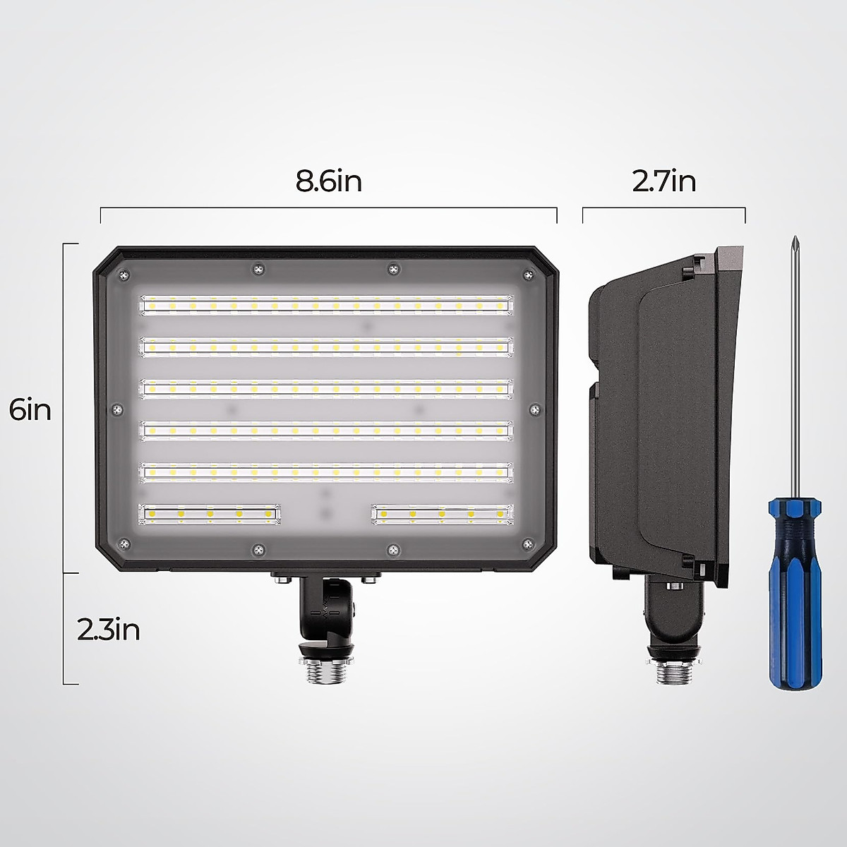CINOTON 42W LED Barn Light Dusk to Dawn Outdoor Lighting, Black 2 Pack & 100W LED Flood Lights