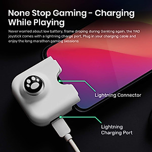 IFYOO YAO L1 Pro Mobile Game Controller Joystick for iPhone (iOS 13.4 or Later), Gaming Gamepad for PUBGG Mobile, Call of Duty Mobile(CODM), Wild Rift, Genshin Impact, with 2 pcs Finger Sleeve - White