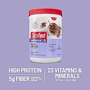 SlimFast Advanced Nutrition High Protein Meal Replacement Smoothie Mix, Creamy Chocolate, Weight Loss Powder, 20g of Protein, 12 Servings (Pack of 2) (Packaging May Vary)