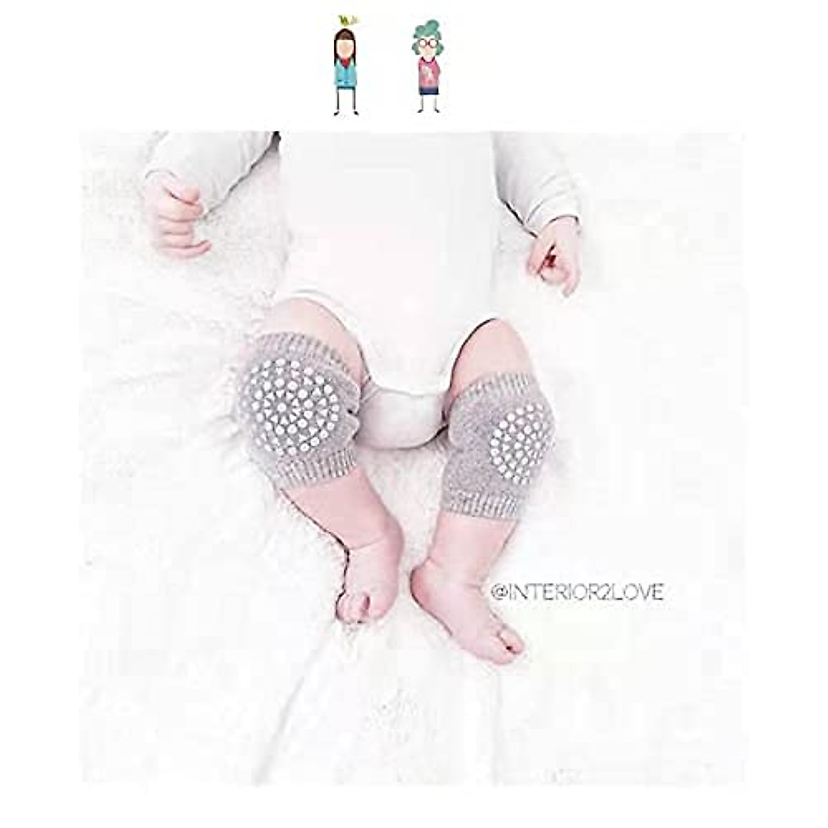 Baby Crawling Knee Pads Toddler Leg Warmer Safety Protective Cover Toddlers Learn to Socks Children Short Kneepads(5 Pairs)