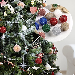 QAZIUY 6Pcs Christmas Balls Ornaments for Xmas Tree Christmas Tree Accessories 3.14" Christmas Ball Design Holiday Party Christmas Tree for Christmas, Holiday, Wreath & Party Decorations