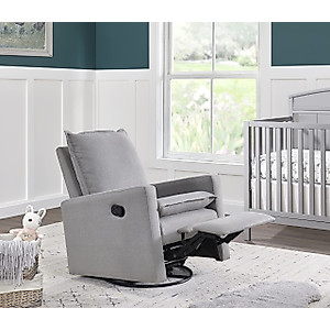 Oxford Baby Uptown Upholstered Swivel Glider and Recliner Nursery Chair, Gray