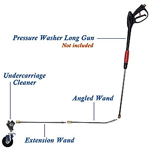 Twinkle Star 13" Pressure Washer Undercarriage Cleaner, Under Car Water Broom with Straight Extension Wand and 45 Degree Curved Wand, 4000 PSI