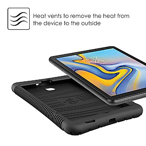 Fintie Silicone Case for Samsung Galaxy Tab A 8.0 2018 Model SM-T387, [Honey Comb Series] [Kids Friendly] Light Weight Shock Proof Protective Cover, Black